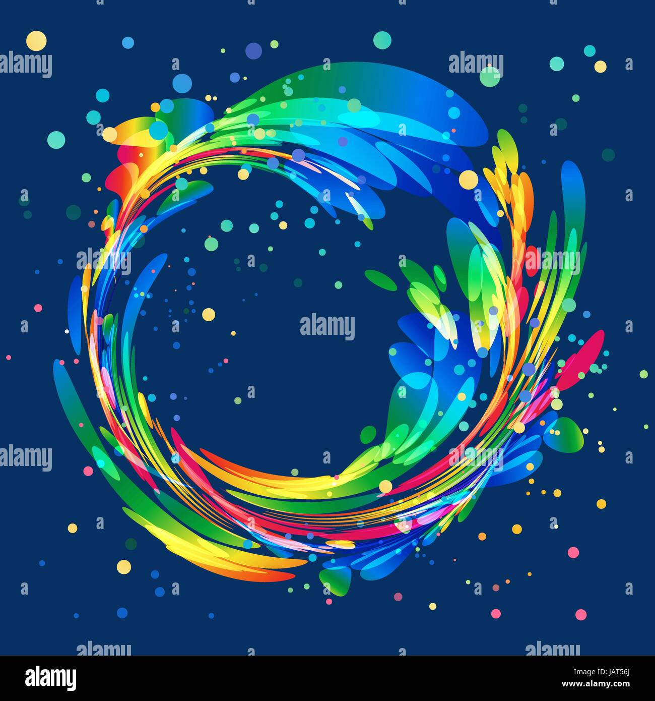 Abstract colorful circle frame on blue background Stock Vector Image ...