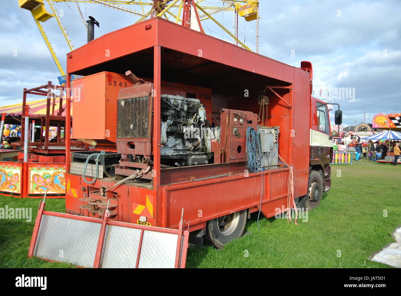 2005 DAF CF Generator lorry providing power for fairground rides Stock ...