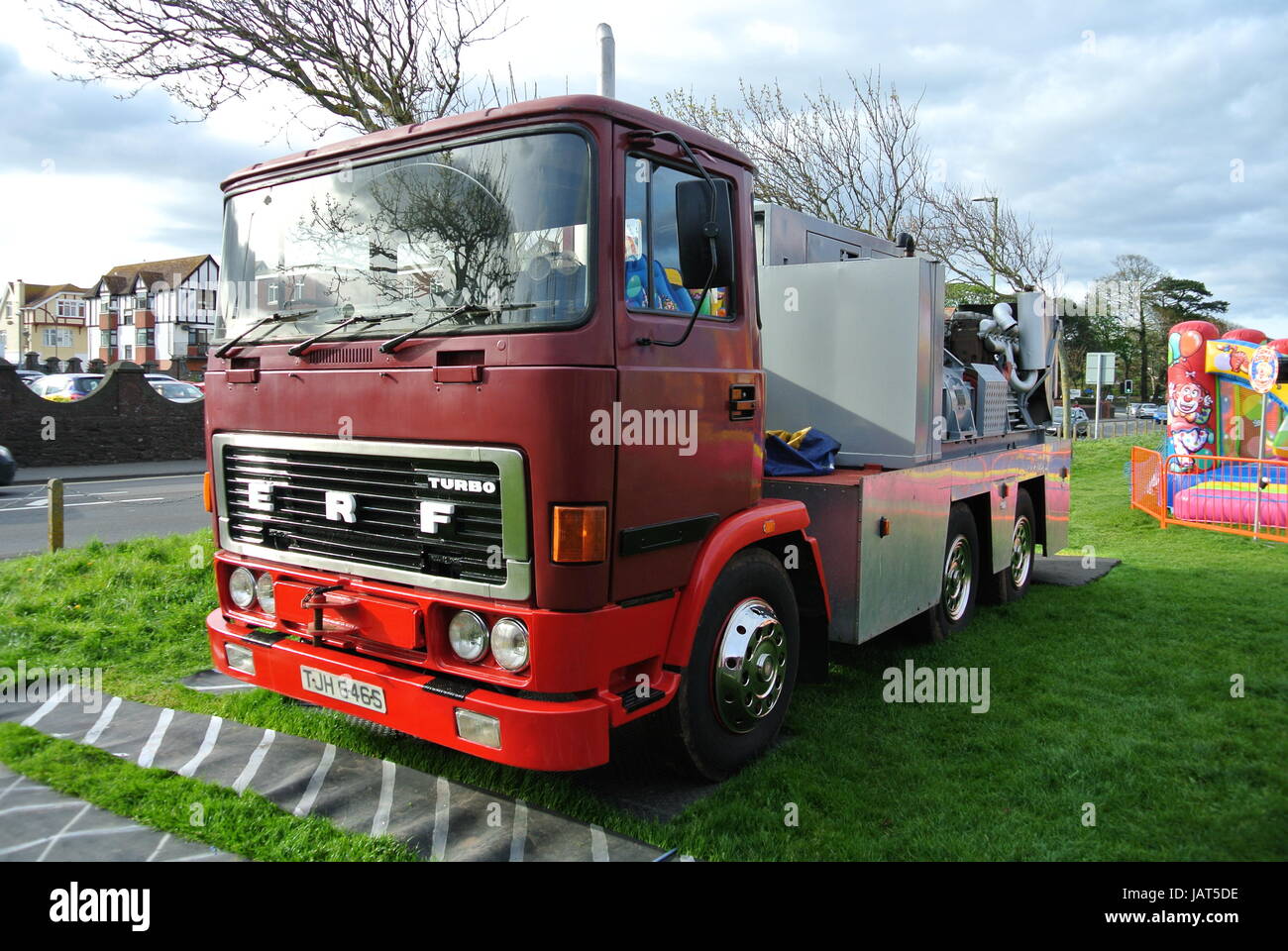 ERF lorry with a large generator for powering fairground rides Stock ...