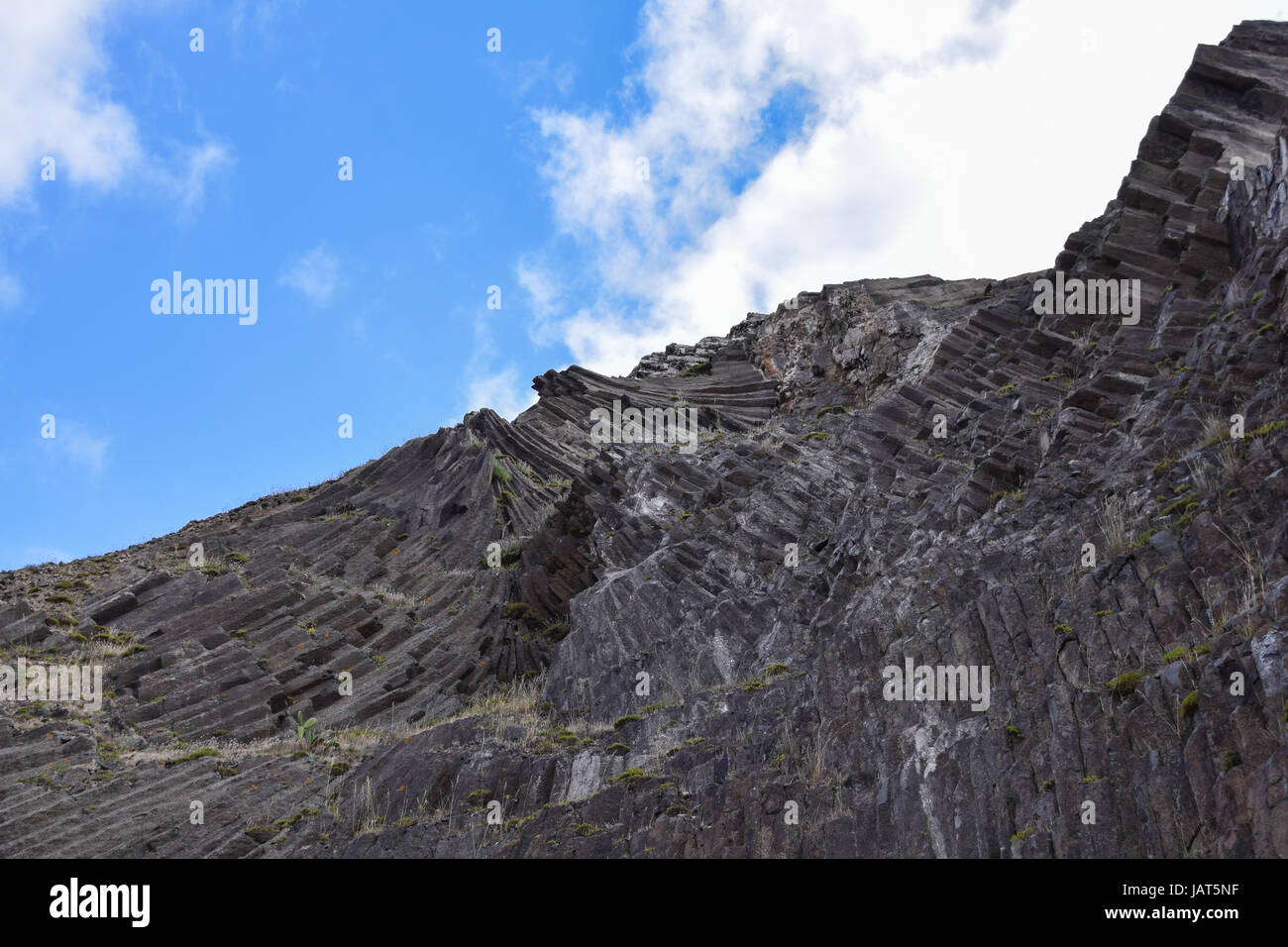 Historical geological basalt lava columns in Porto Santo, Madeira ...