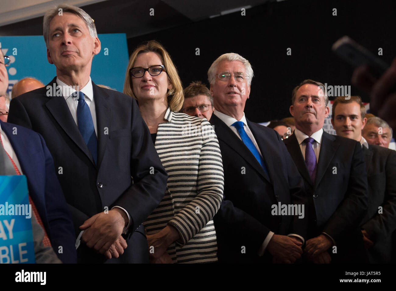 (from left) Chancellor of the Exchequer Philip Hammond, Home Secretary ...