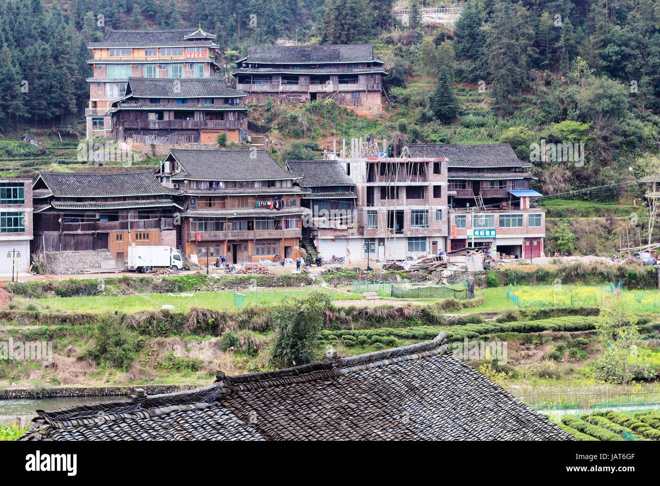 CHENGYANG, CHINA - MARCH 27, 2017: country houses in Chengyang village ...