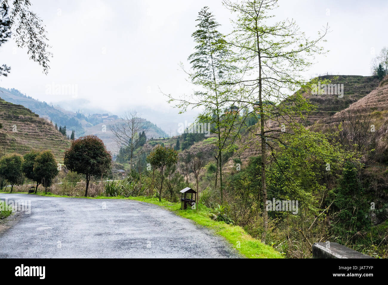 travel to China - road in area of Longsheng Rice Terraces (Dragon's ...