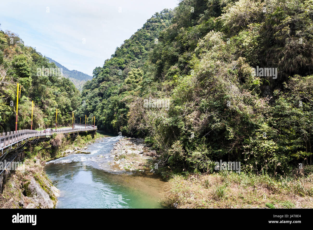 travel to China - way along river to Longsheng Hot Springs in National ...