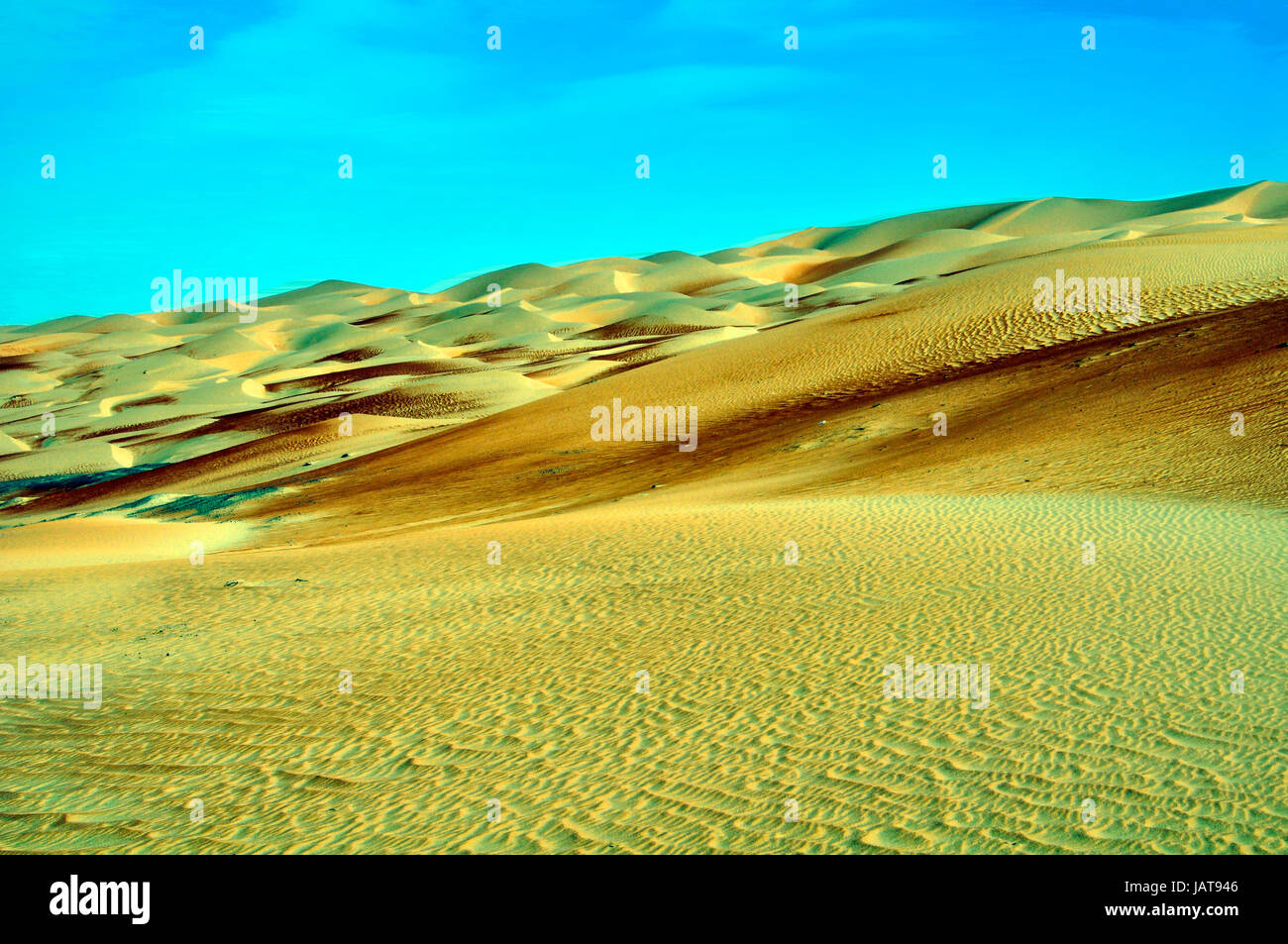 Wind-formed patterns in this collection of sand in the Arabian Desert ...