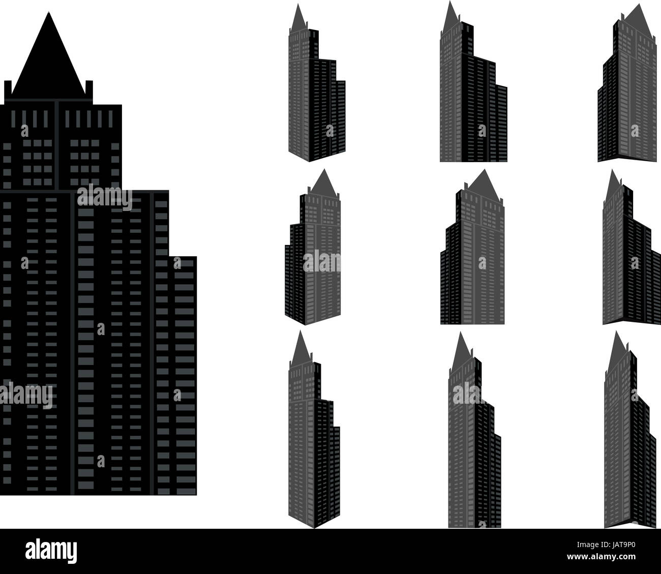 Tower building vector set. Collection of city and landscape.Building ...