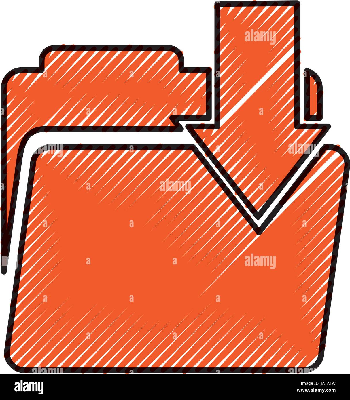 folder file with arrow download isolated icon Stock Vector Image & Art ...