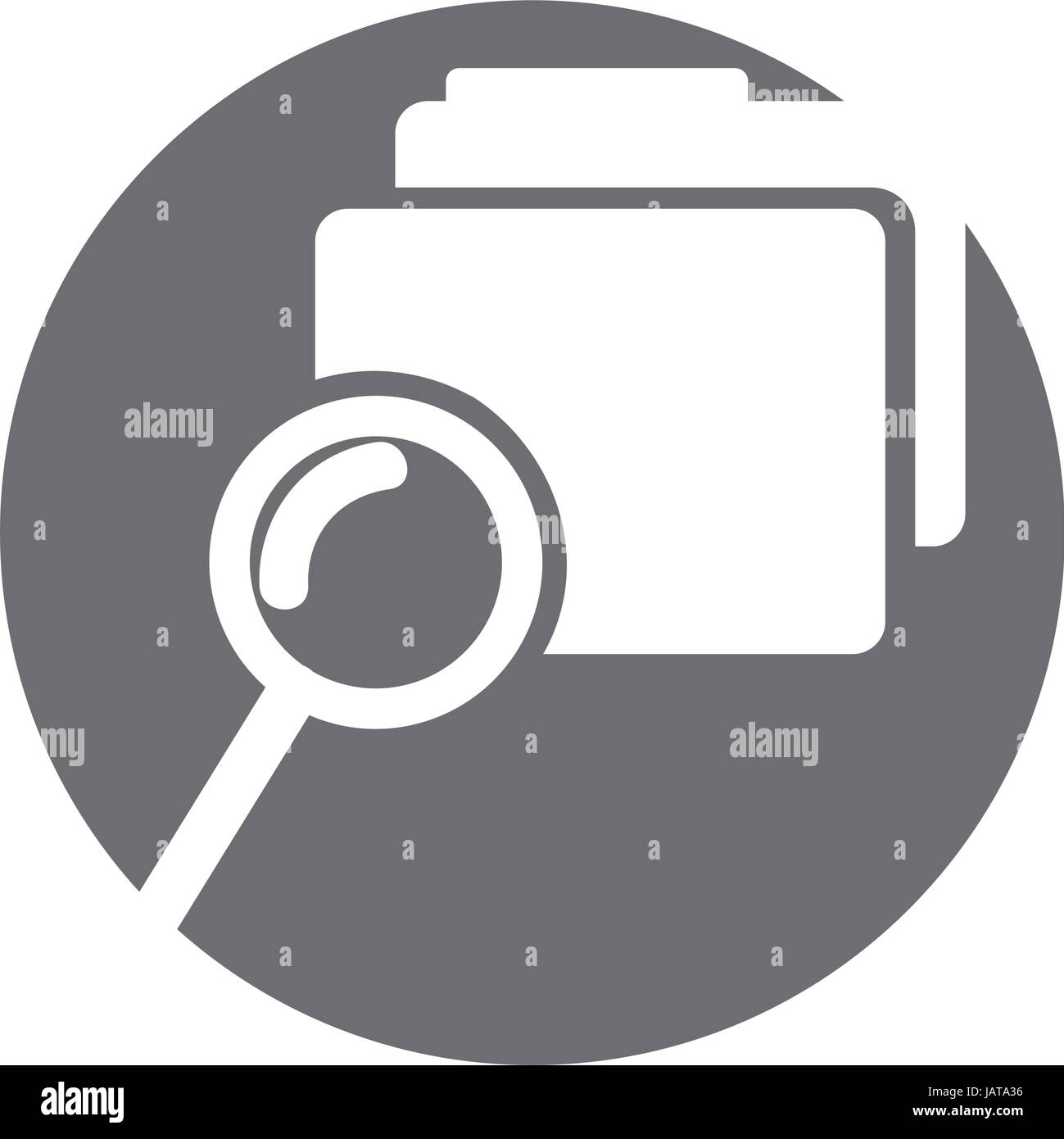 folder file with magnifying glass isolated icon Stock Vector Image ...