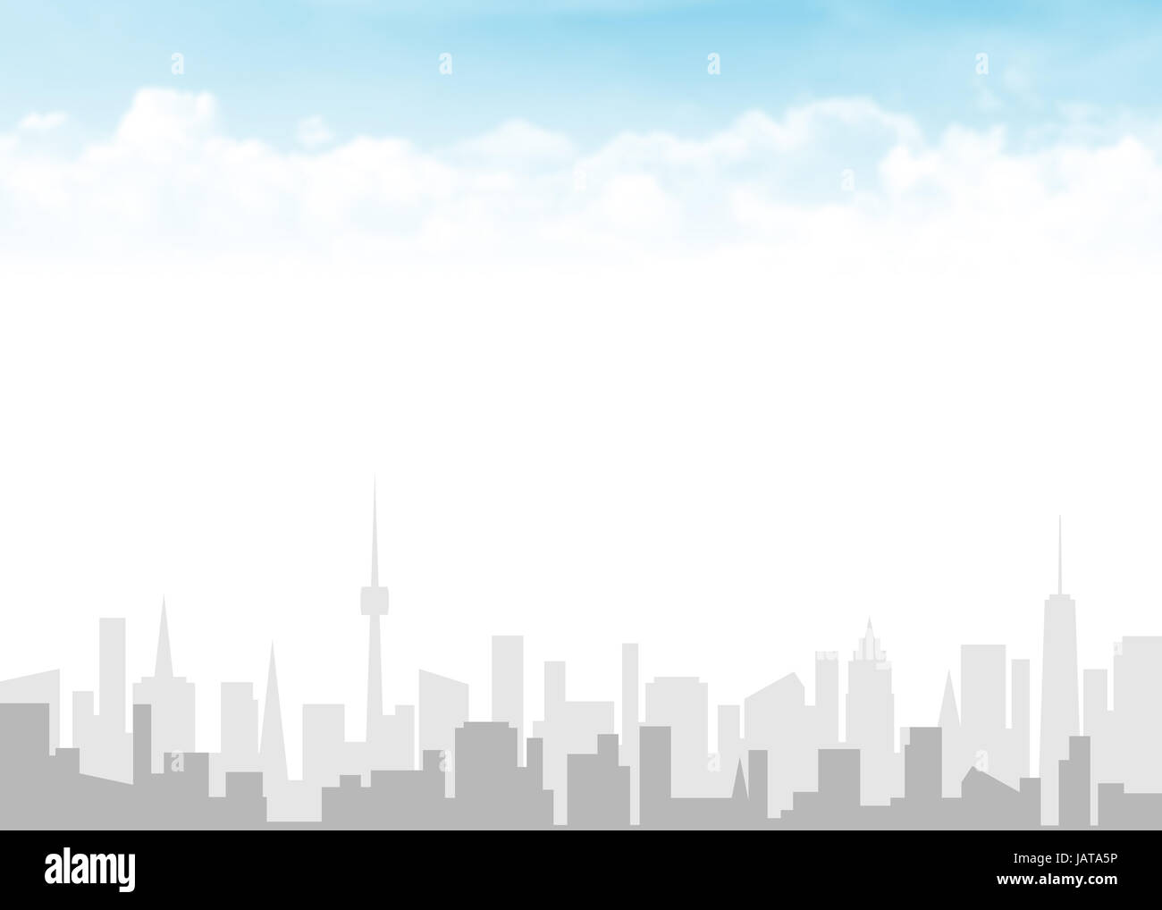 City skyline and blue sky with clouds abstract background illustration ...