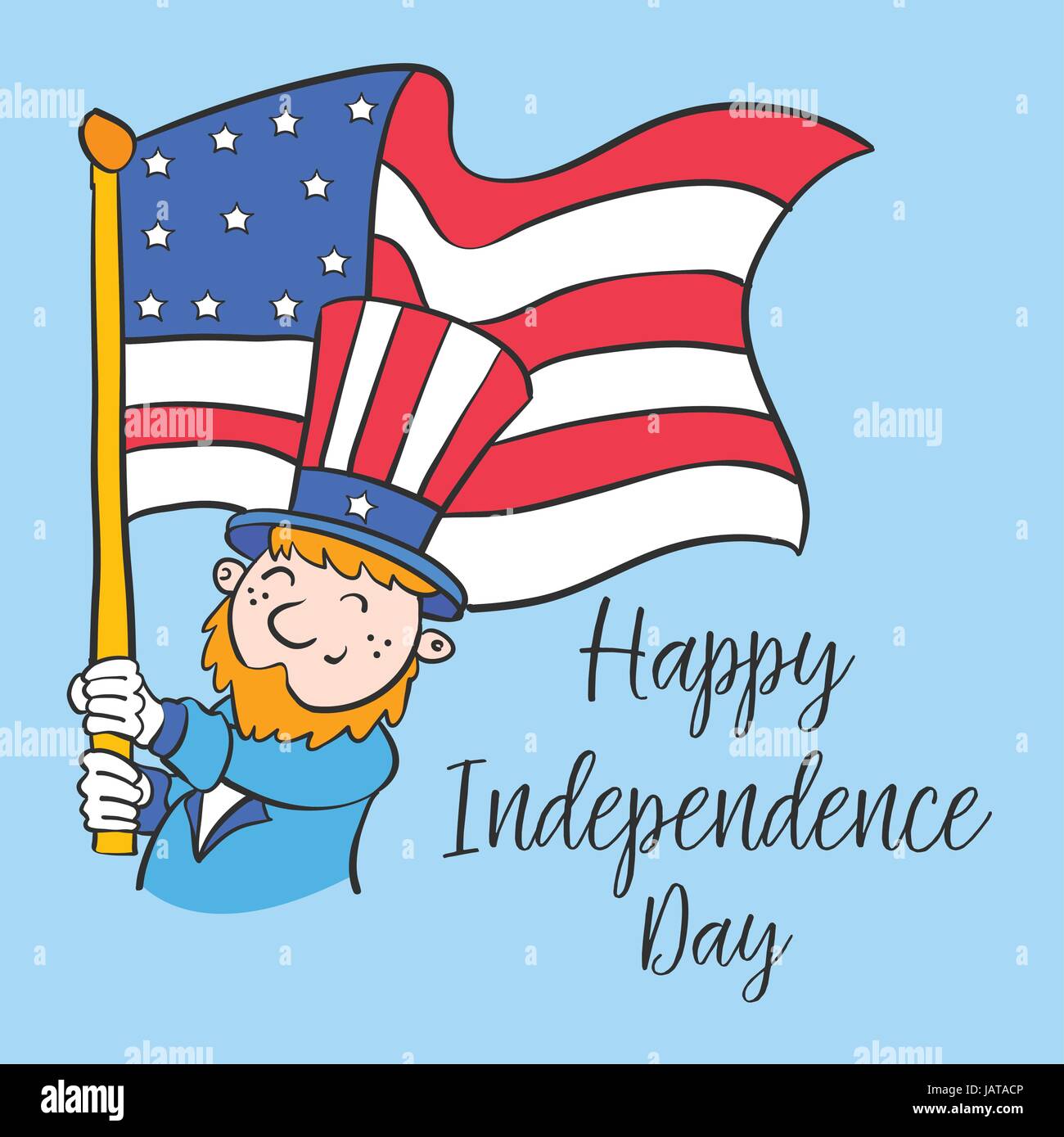 Happy independence day cartoon style Stock Vector Image & Art - Alamy
