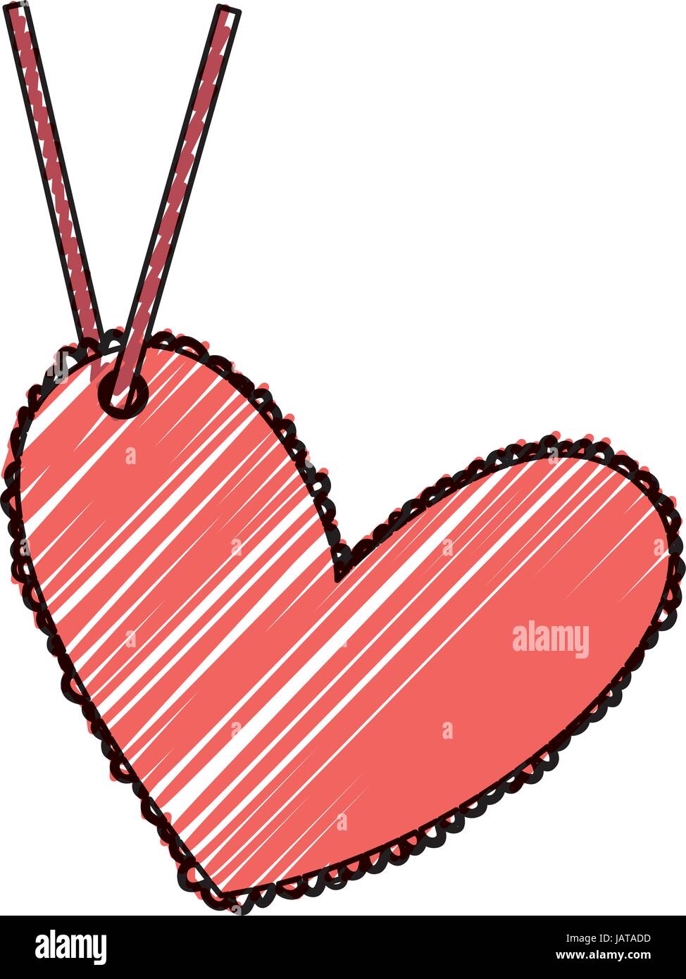 beautiful heart drawing hanging Stock Vector Image & Art - Alamy