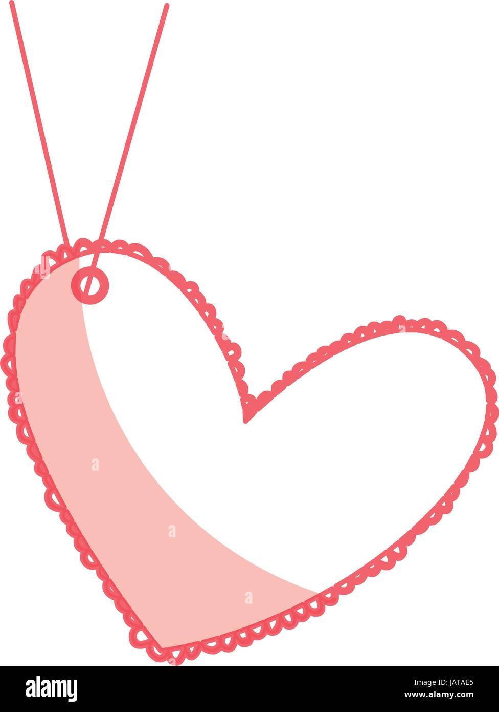beautiful heart drawing hanging Stock Vector Image & Art - Alamy