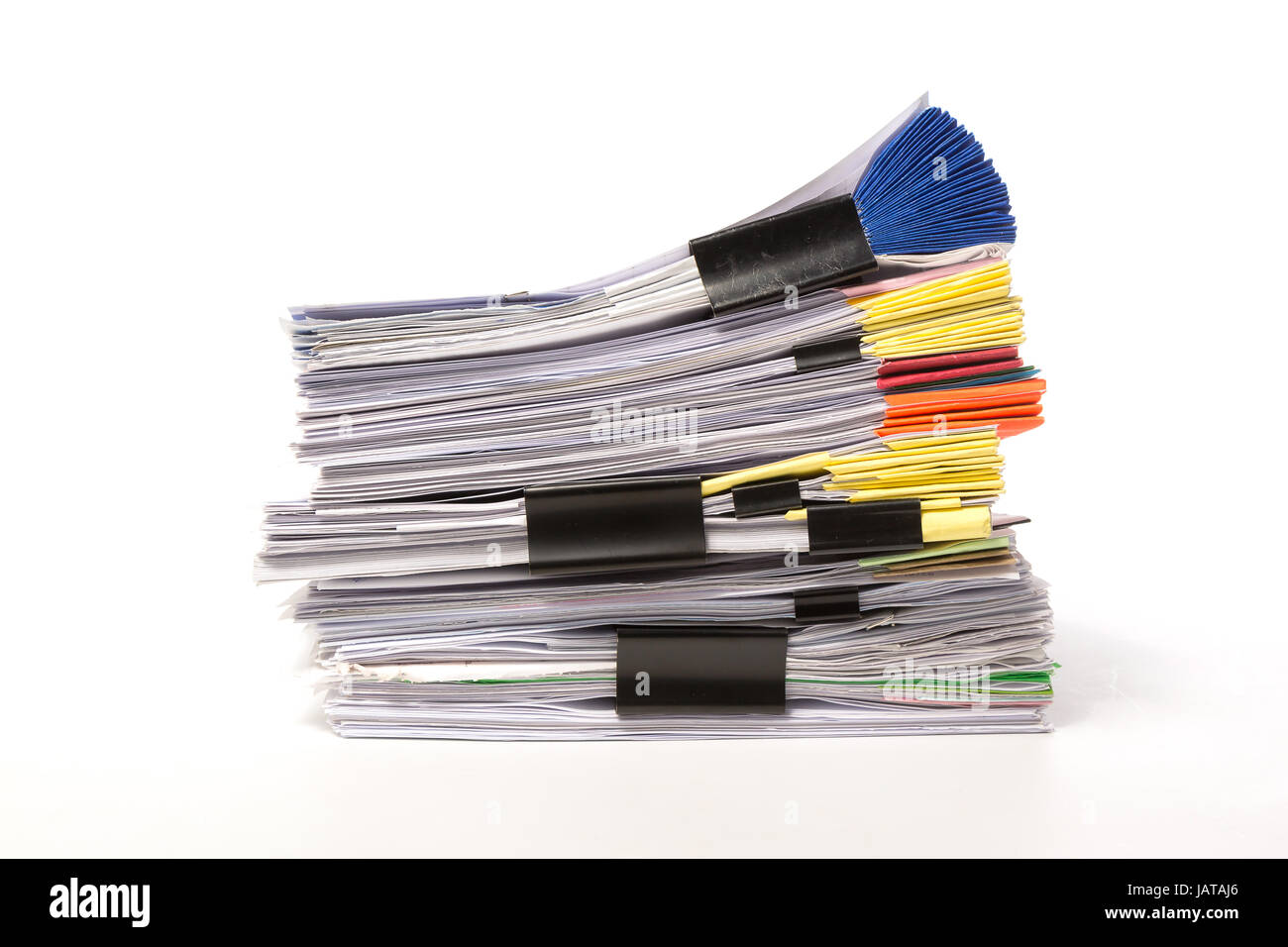 Stack of business papers isolated on white background Stock Photo - Alamy