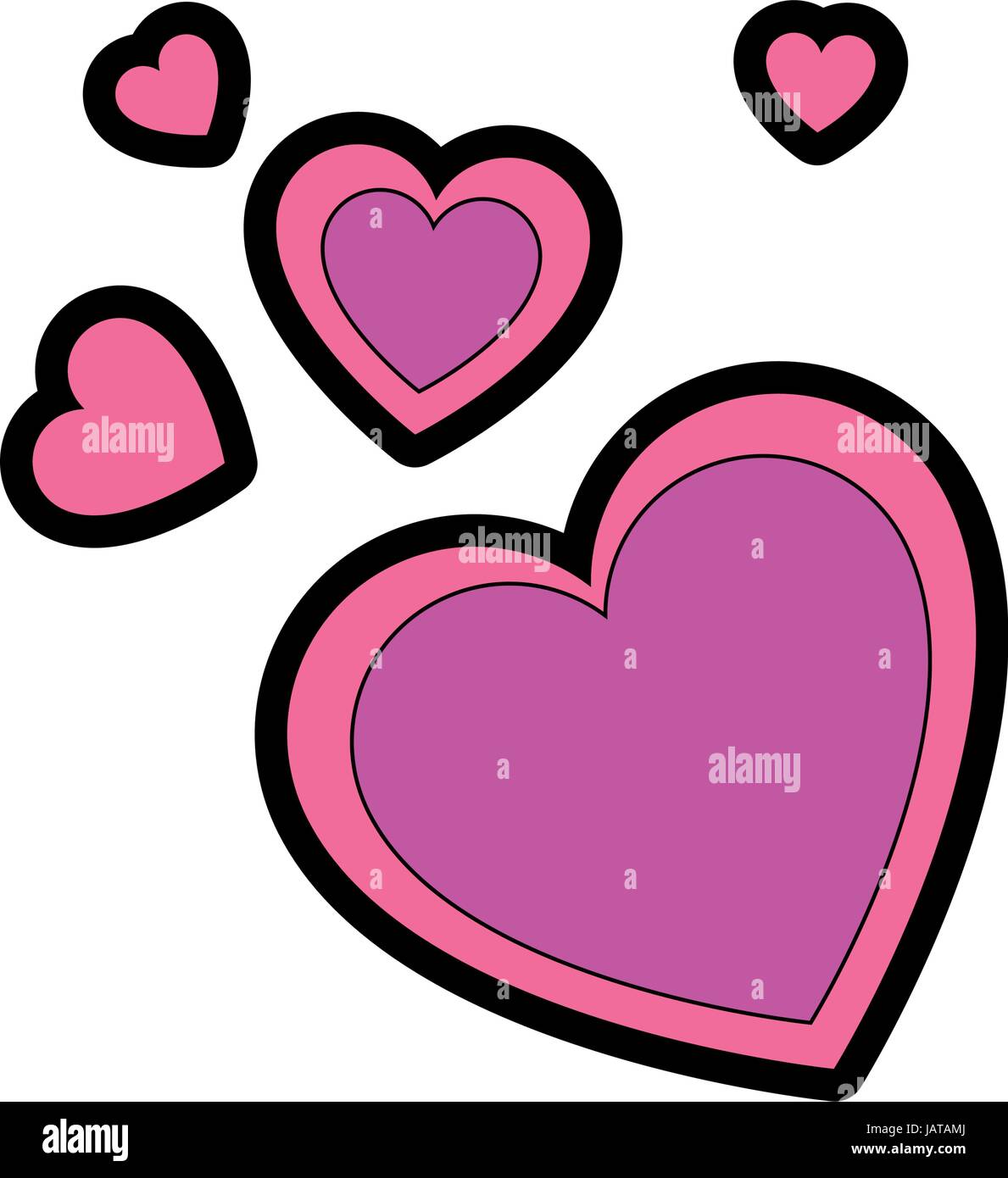 hearts cartoon romantic Stock Vector Image & Art - Alamy