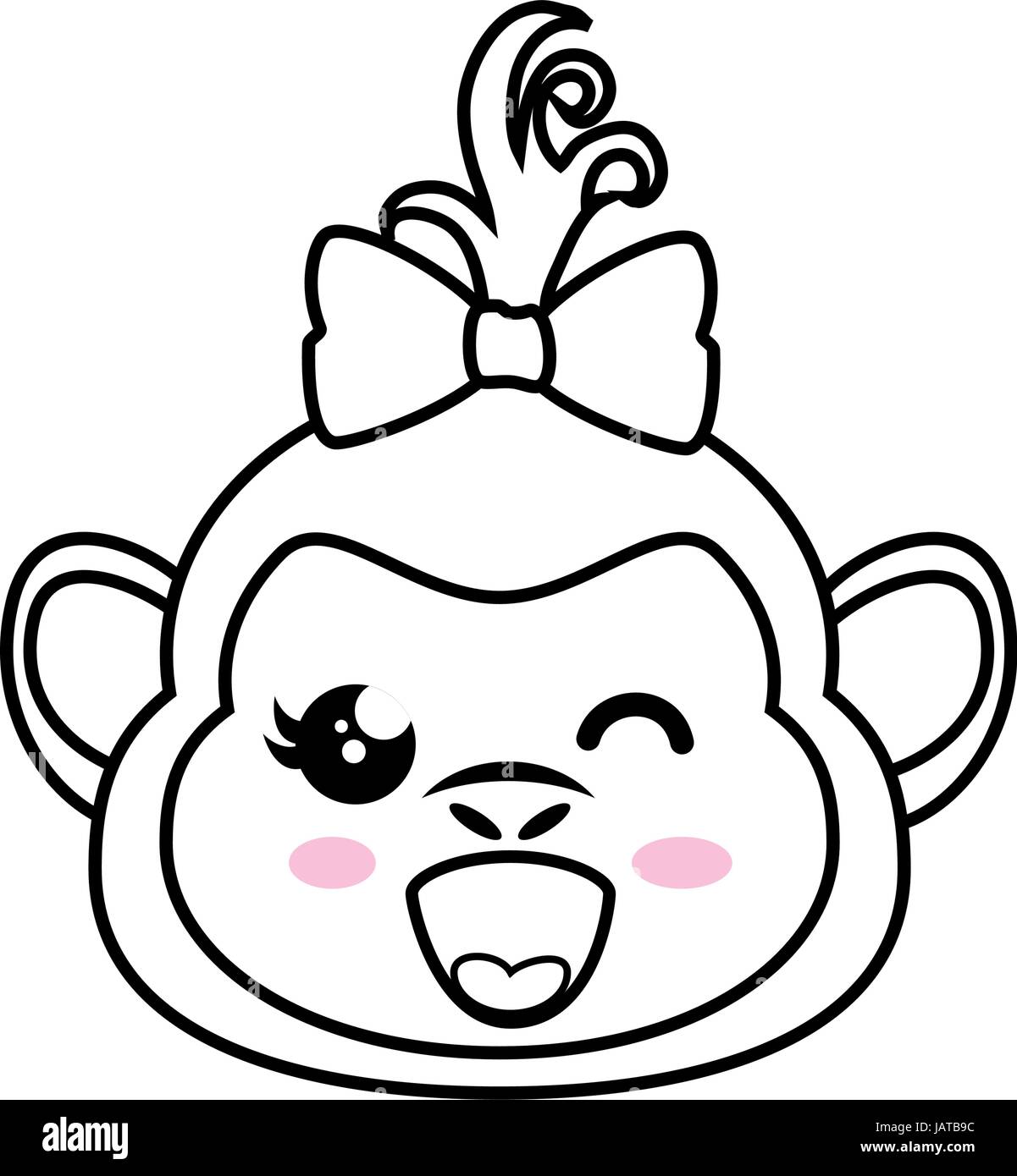 Monkey kawaii cartoon Stock Vector Image & Art - Alamy