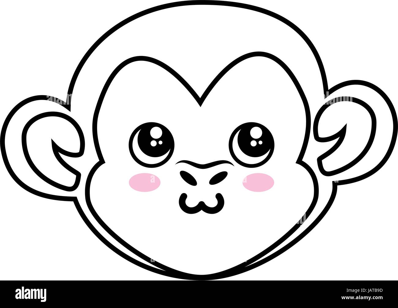Monkey kawaii cartoon Stock Vector Image & Art - Alamy