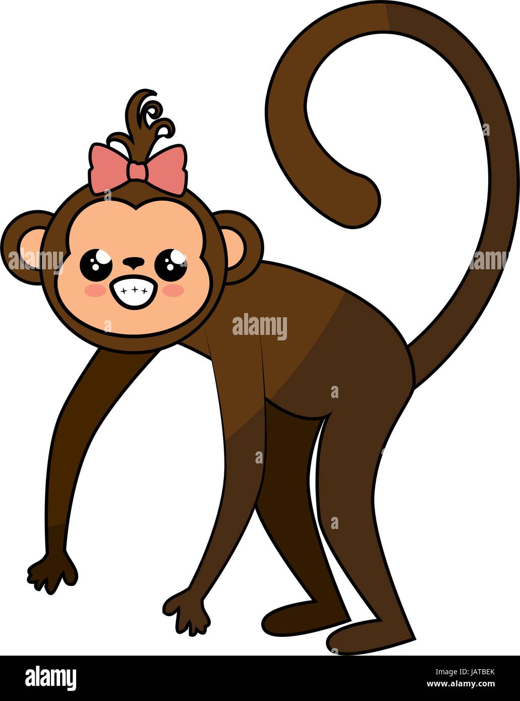 Monkey kawaii cartoon Stock Vector Image & Art - Alamy