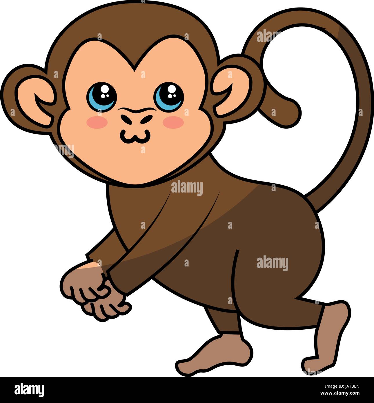 Monkey kawaii cartoon Stock Vector Image & Art - Alamy