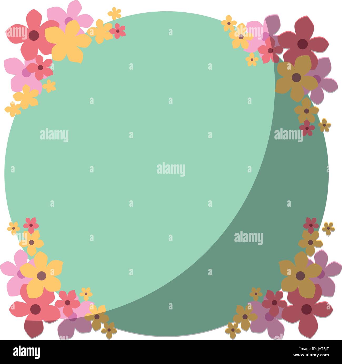 Round frame with flowers Stock Vector Image & Art - Alamy
