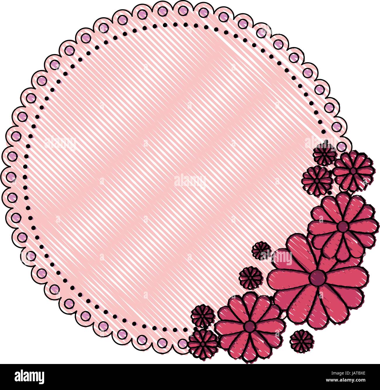 Round frame with flowers Stock Vector Image & Art - Alamy