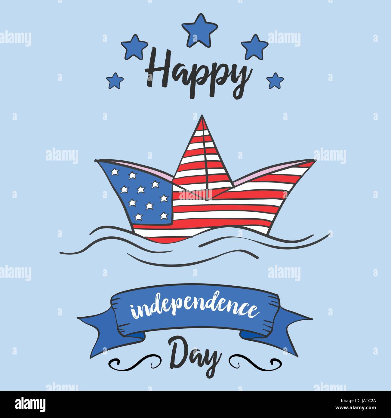 Vector illustration of independence day cartoon style Stock Vector ...