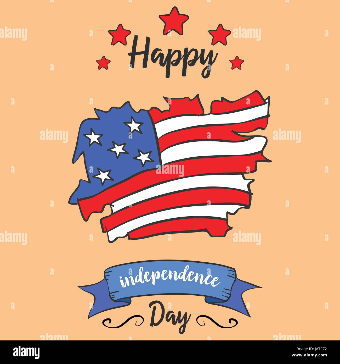 Vector art card style independence day Stock Vector Image & Art - Alamy