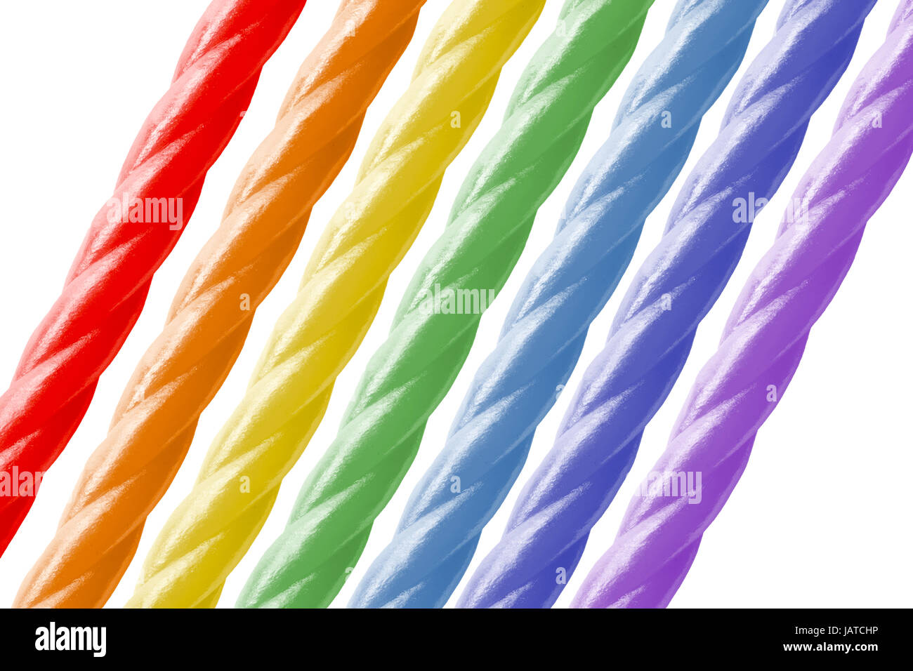 rainbow sweety sticks oblique layout with copy space Stock Photo - Alamy