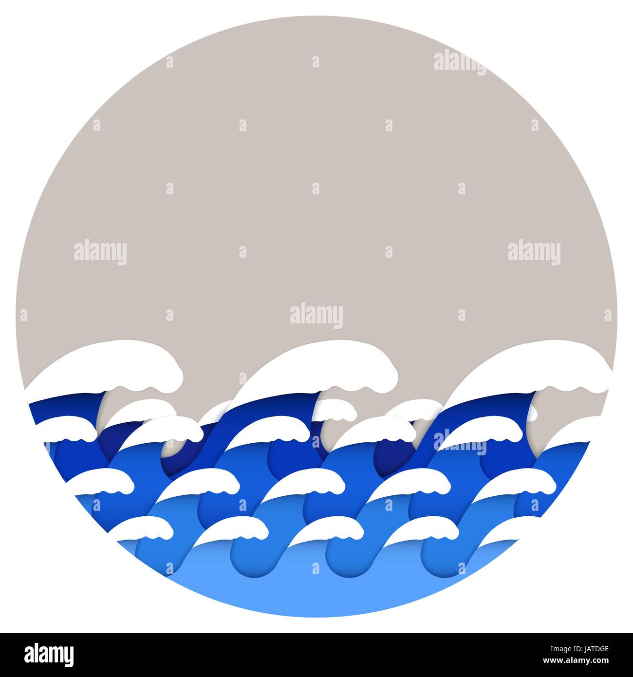 Origami paper art style of sea waves Stock Vector Image & Art - Alamy