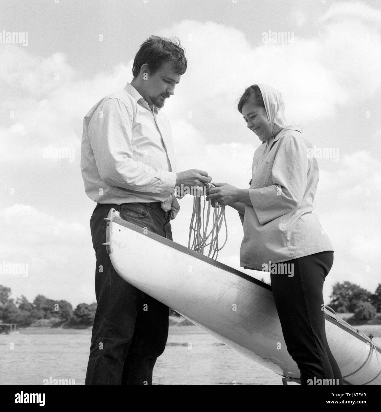 Terry Bell, 24, and his wife Barbara, 27, with their 16ft glass fibre ...