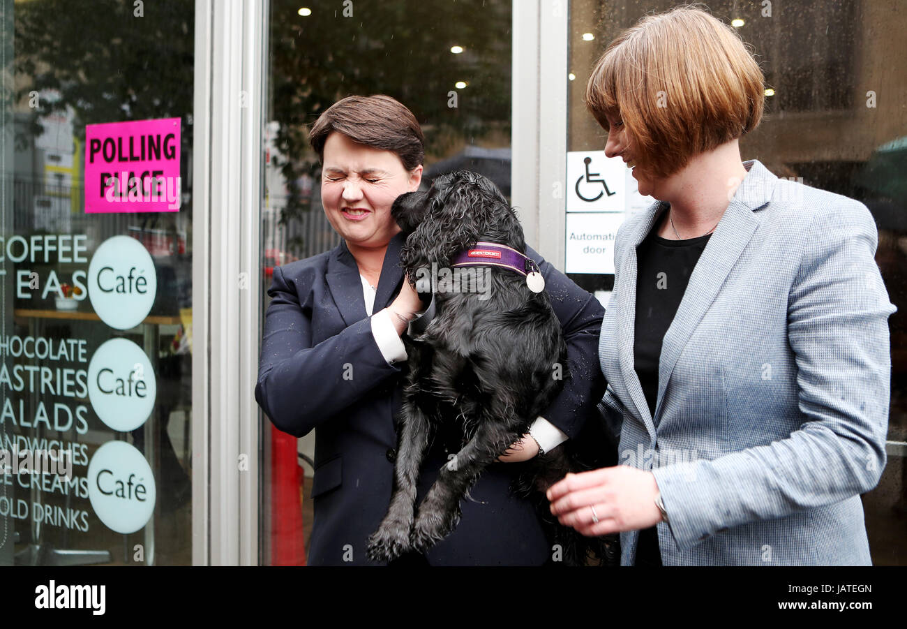 Scottish Conservative leader Ruth Davidson (left) arrives with her ...