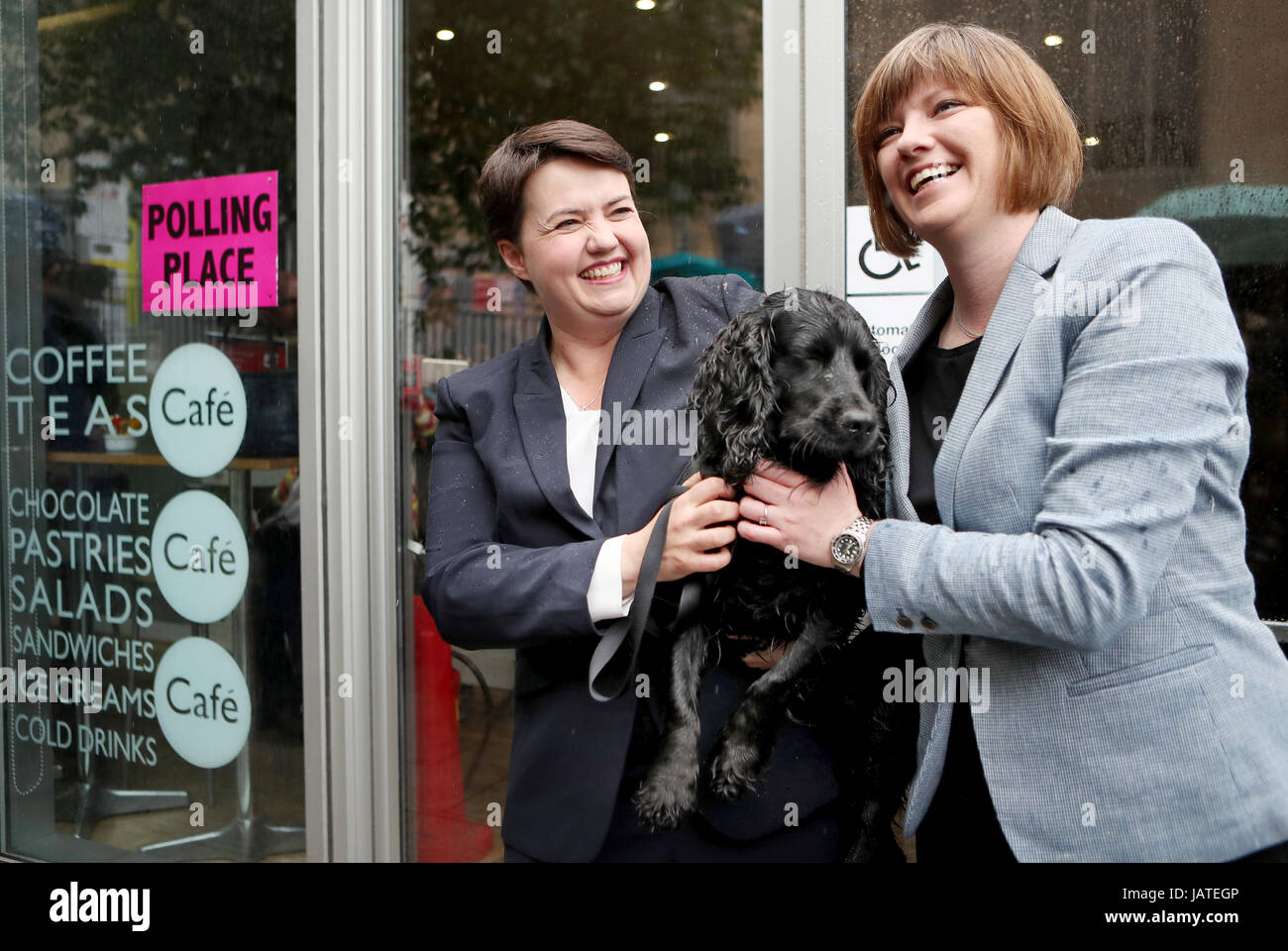 Scottish Conservative leader Ruth Davidson (left) arrives with her ...