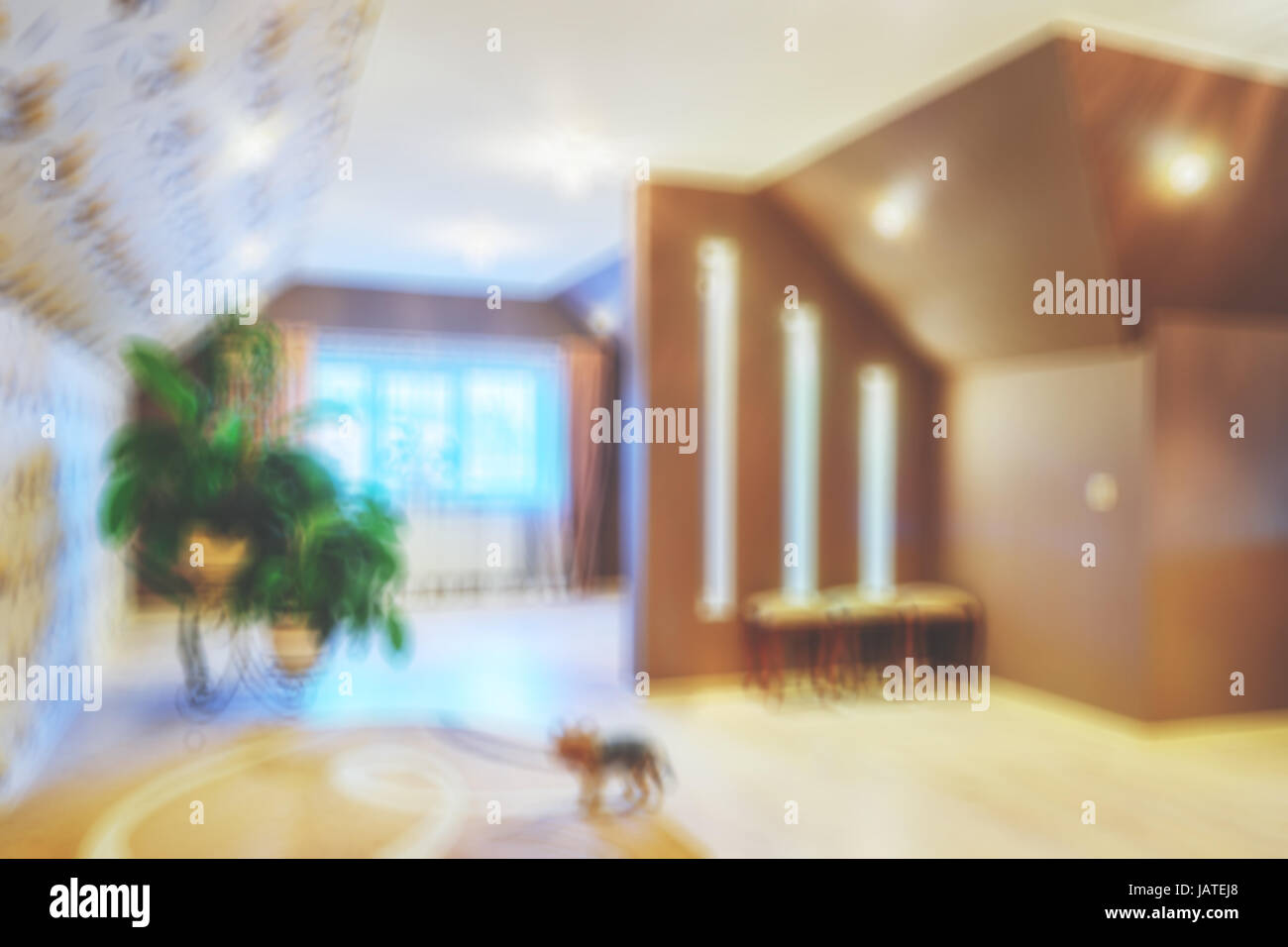 Abstract blur interior in a private house for background Stock Photo ...