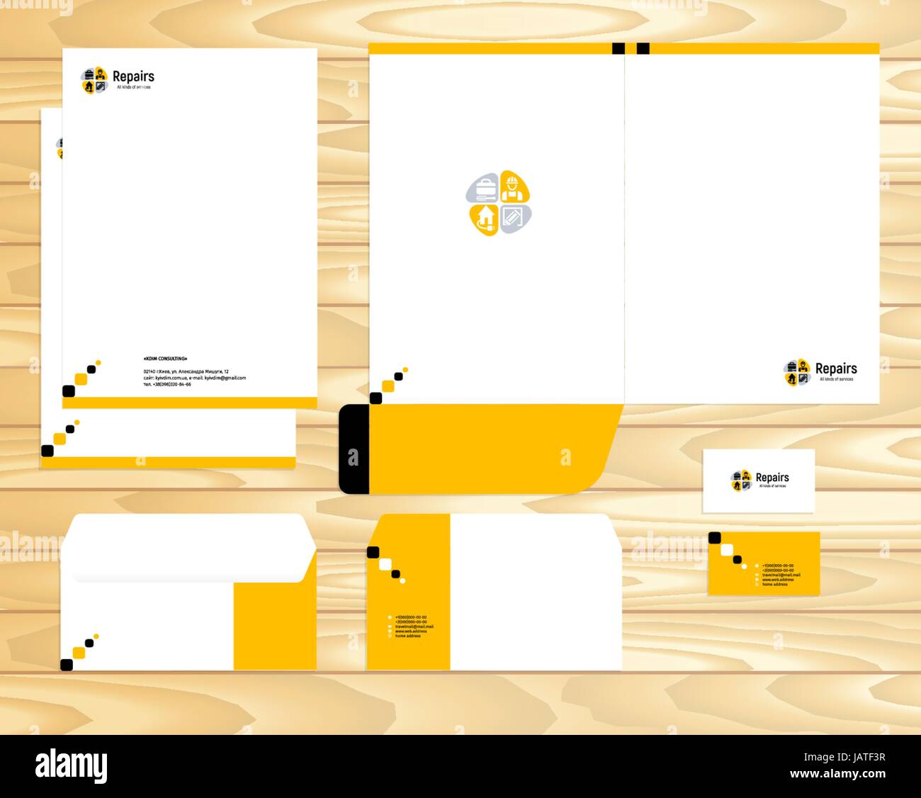 Visual brand corporate business identity vector design set template on ...