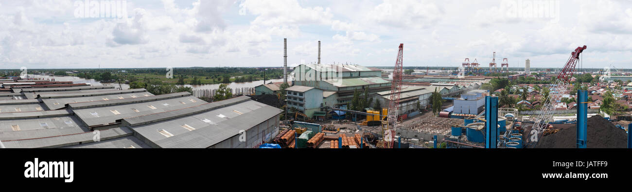Banjarmasin port, Industrial complex view Stock Photo - Alamy
