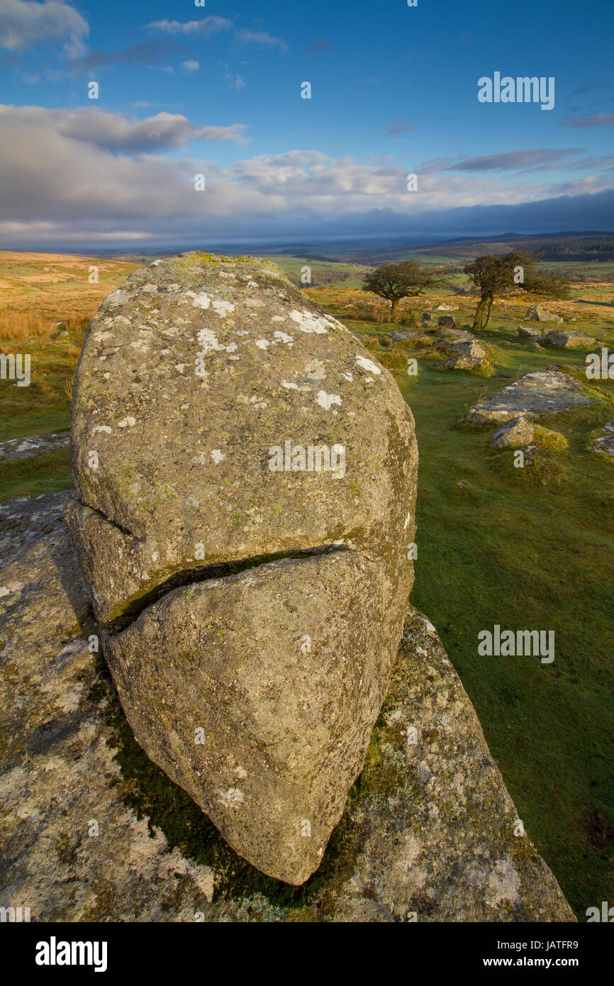 Combestone Tor on Dartmoor Stock Photo - Alamy