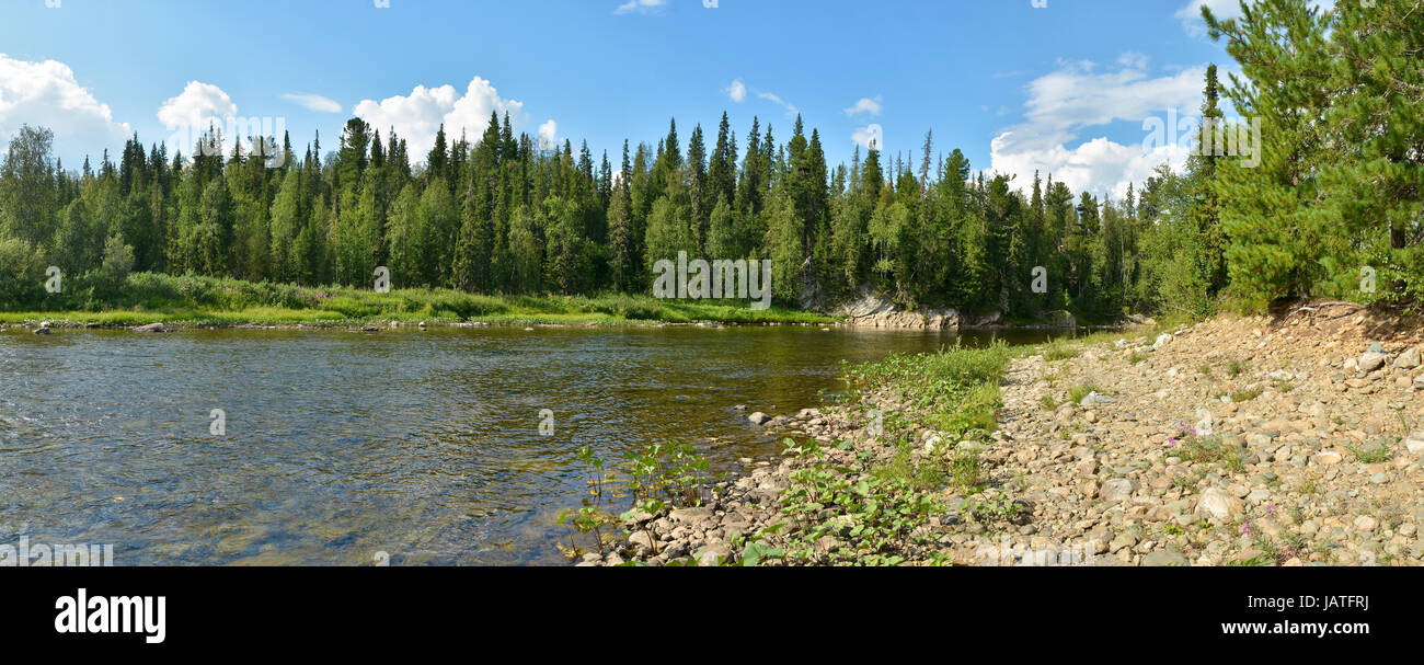Panorama of North river protected. The Northern Urals. The national ...