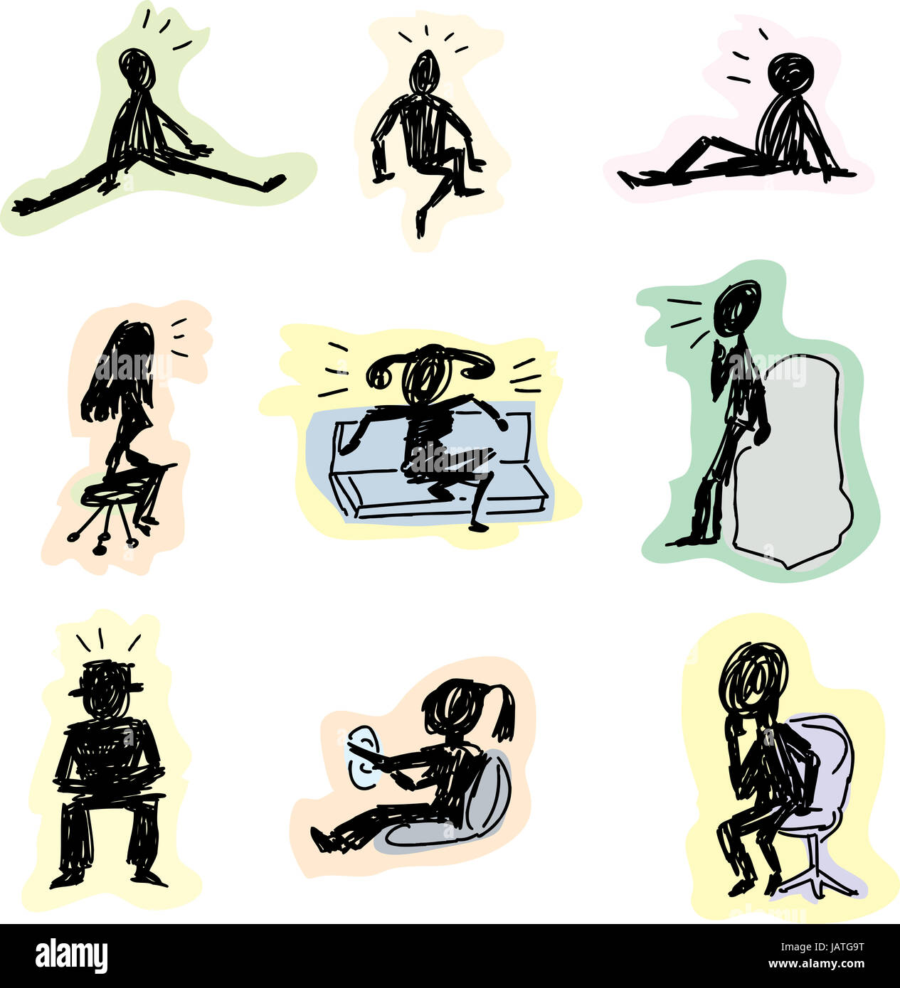 Illustration stick figure man thinking hi-res stock photography and ...