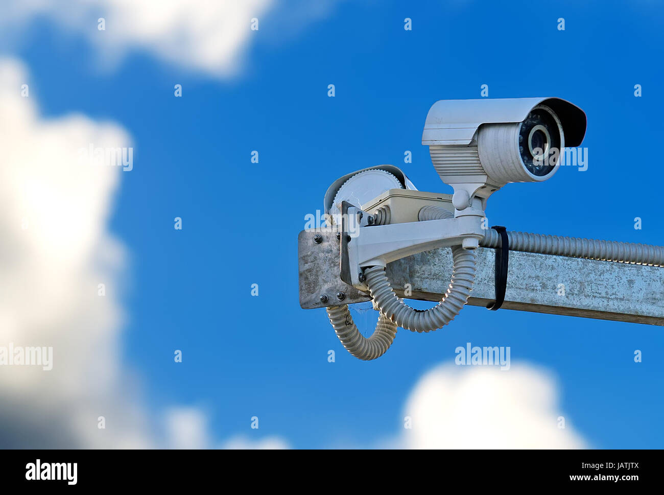 security camera under a cloudy sky Stock Photo - Alamy