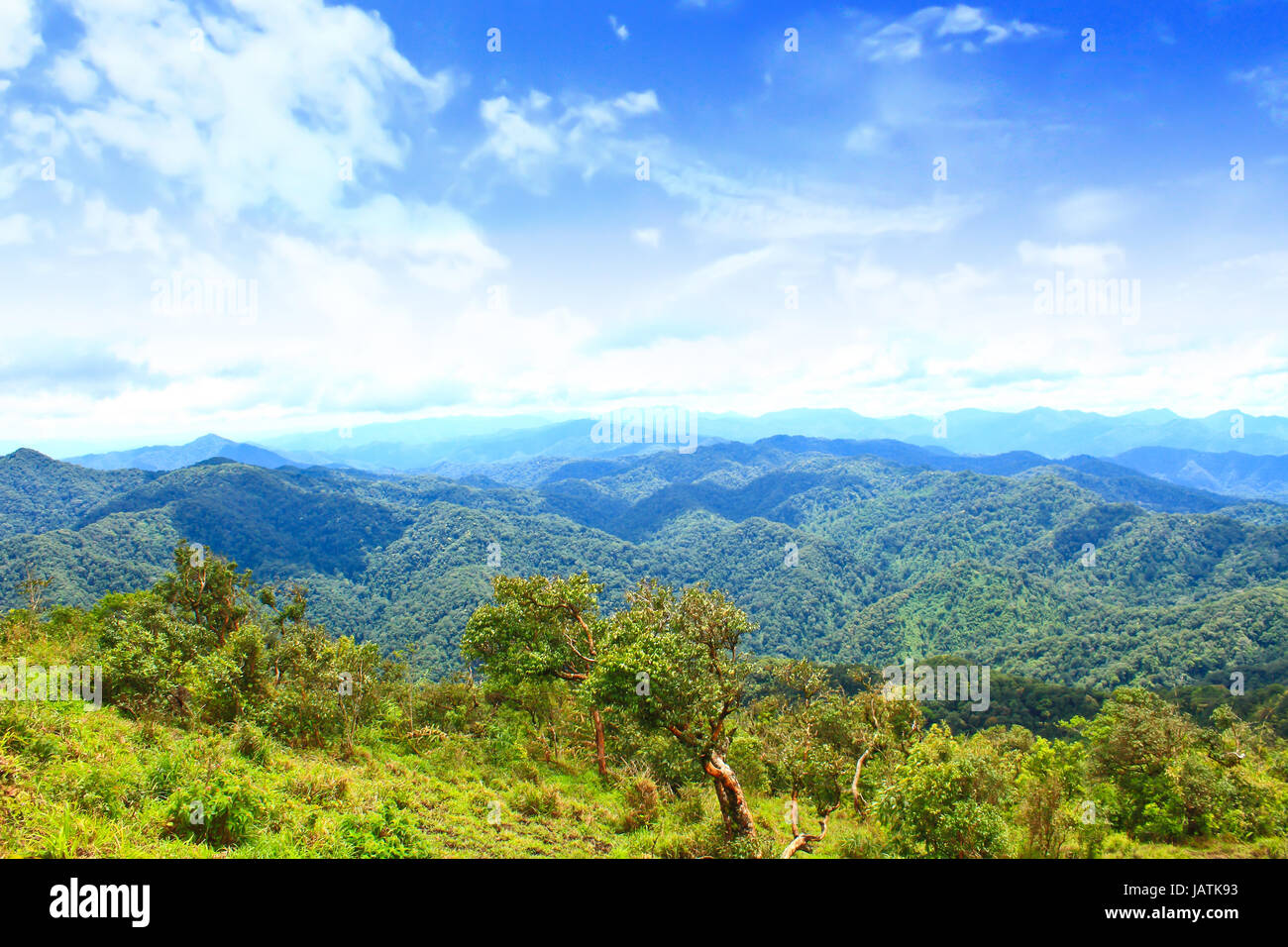 Views of the valley to the high peaks of 1200 meters in the national ...