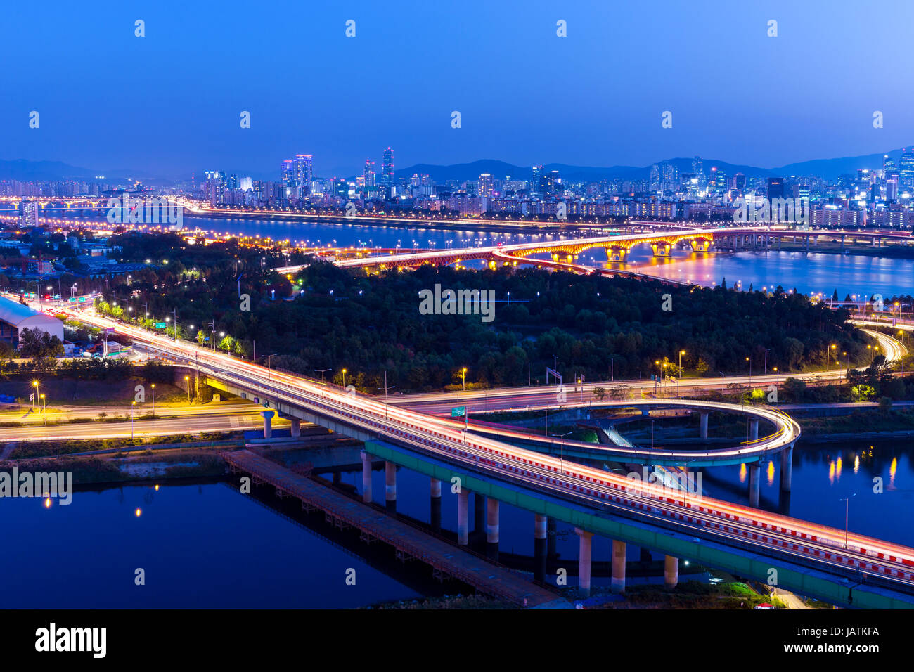 Seoul city night Stock Photo - Alamy