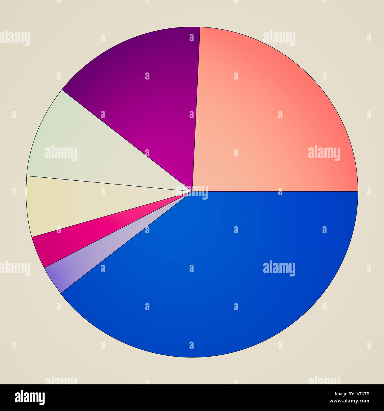Retro looking Pie chart graph illustration isolated over white Stock ...