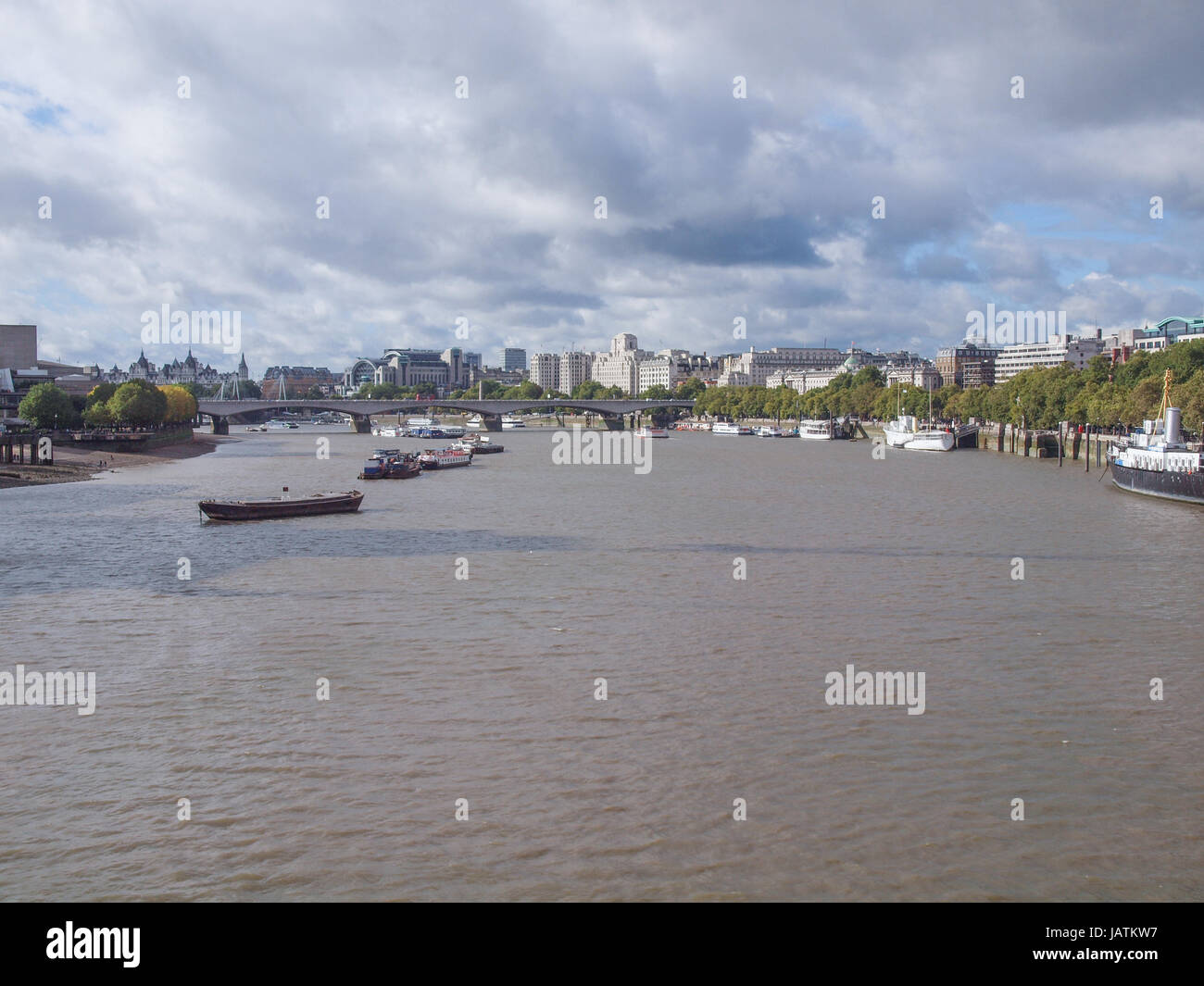Panoramic view of Thames River London UK Stock Photo - Alamy