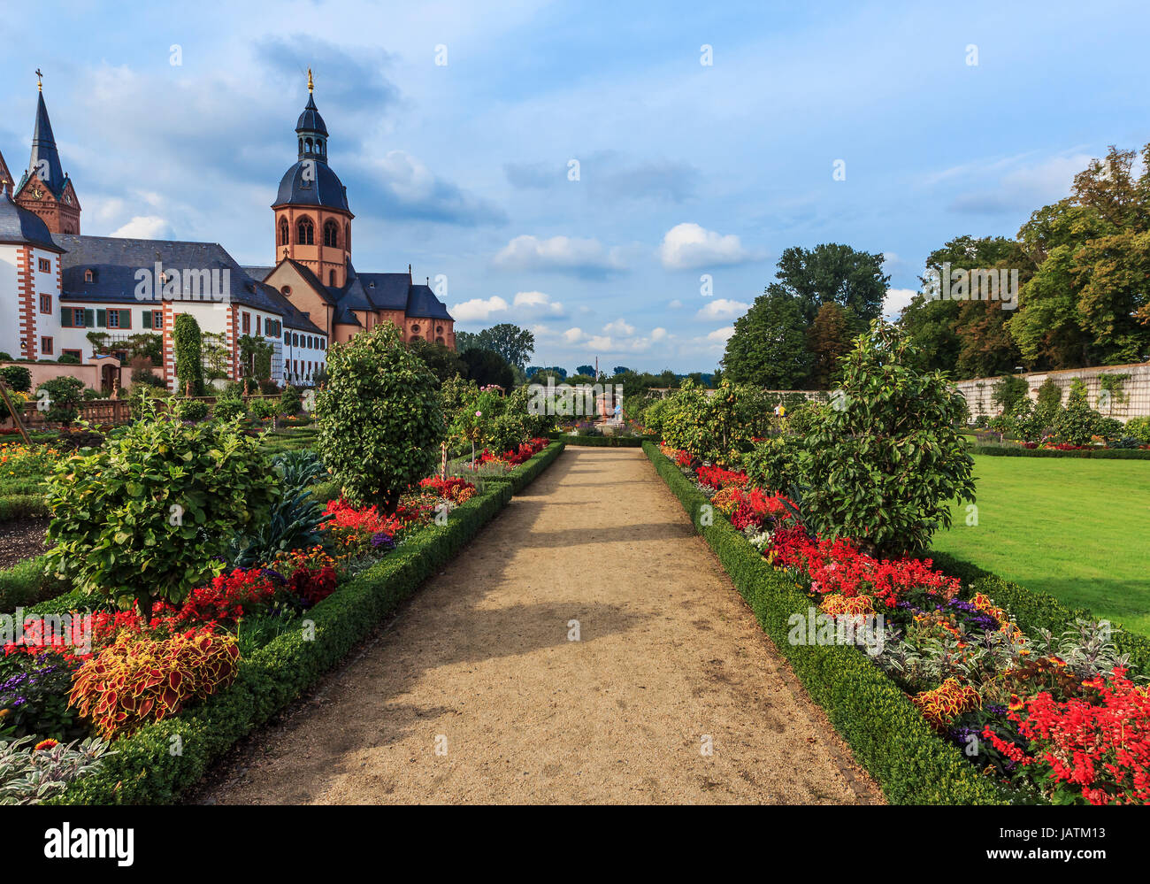 convent garden and basilica in seligenstadt,germany Stock Photo - Alamy
