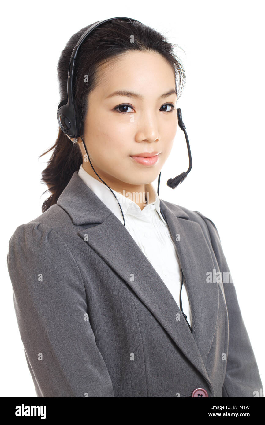 Asian business woman customer service Stock Photo - Alamy