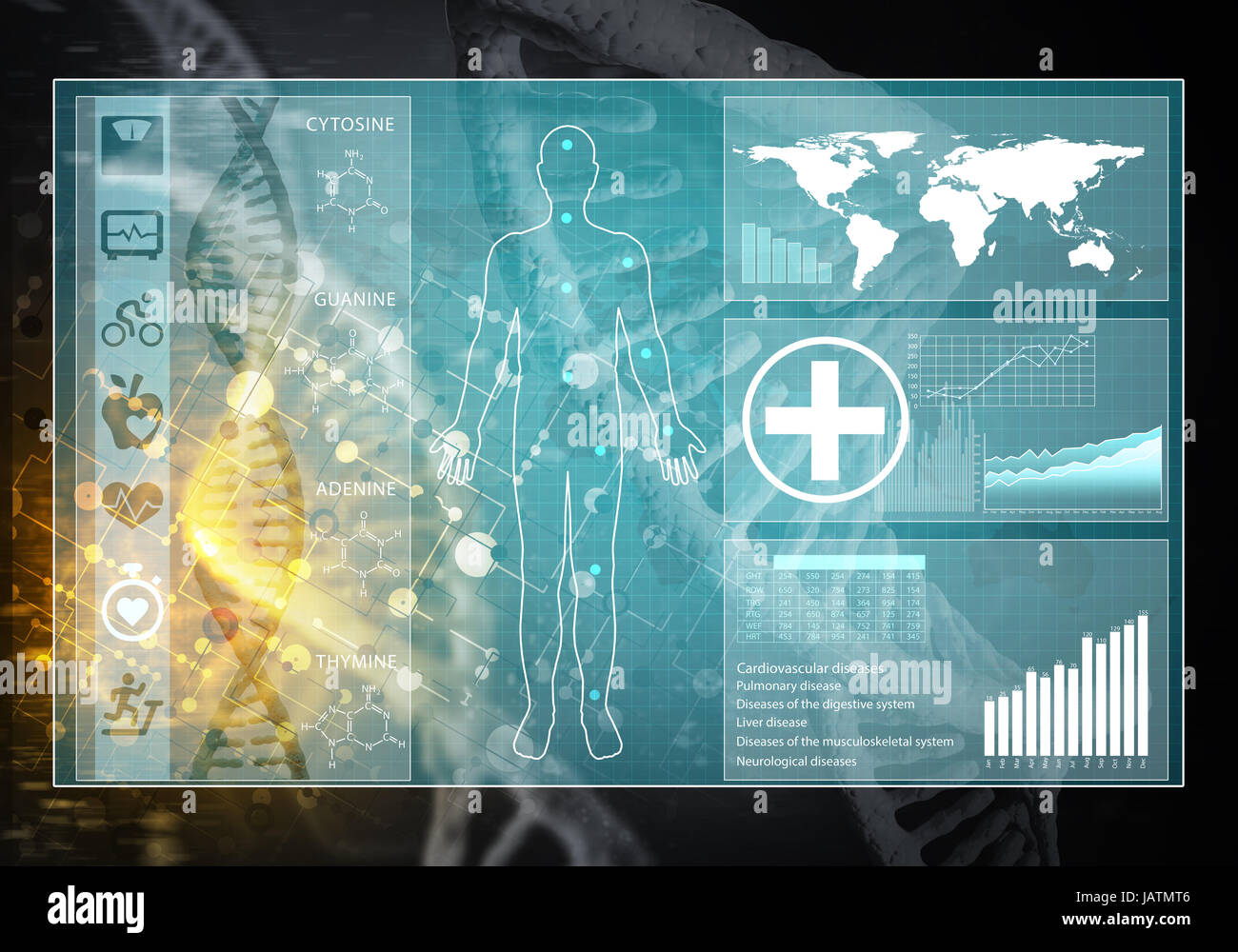 Medicine user interface Stock Photo - Alamy