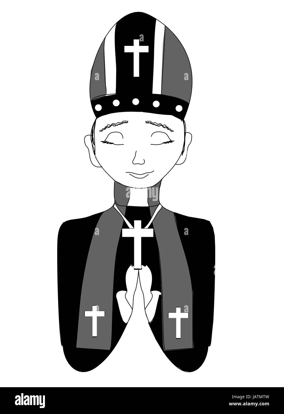 In church priest pope Black and White Stock Photos & Images - Alamy