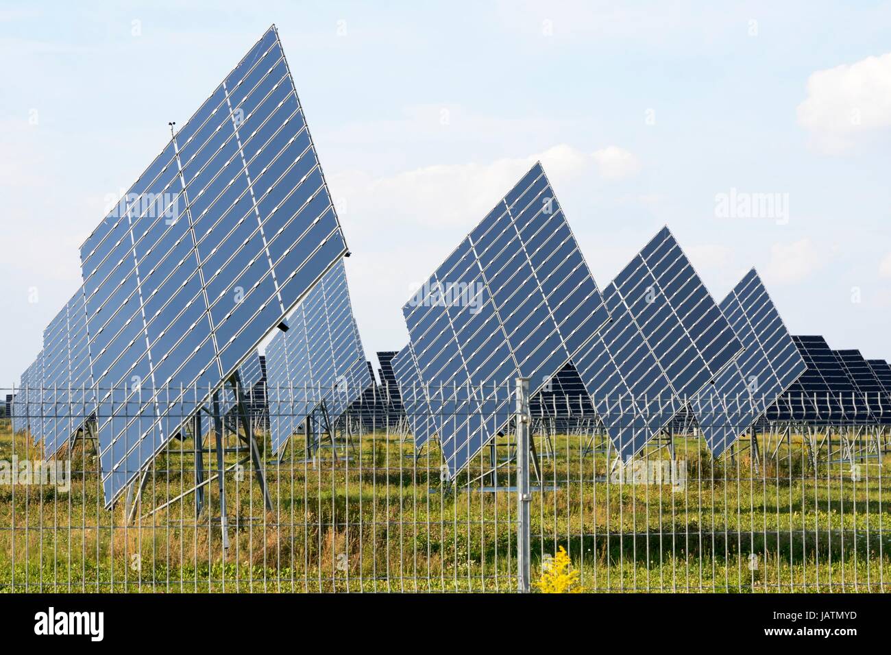 Solar park with huge solar panels Stock Photo - Alamy