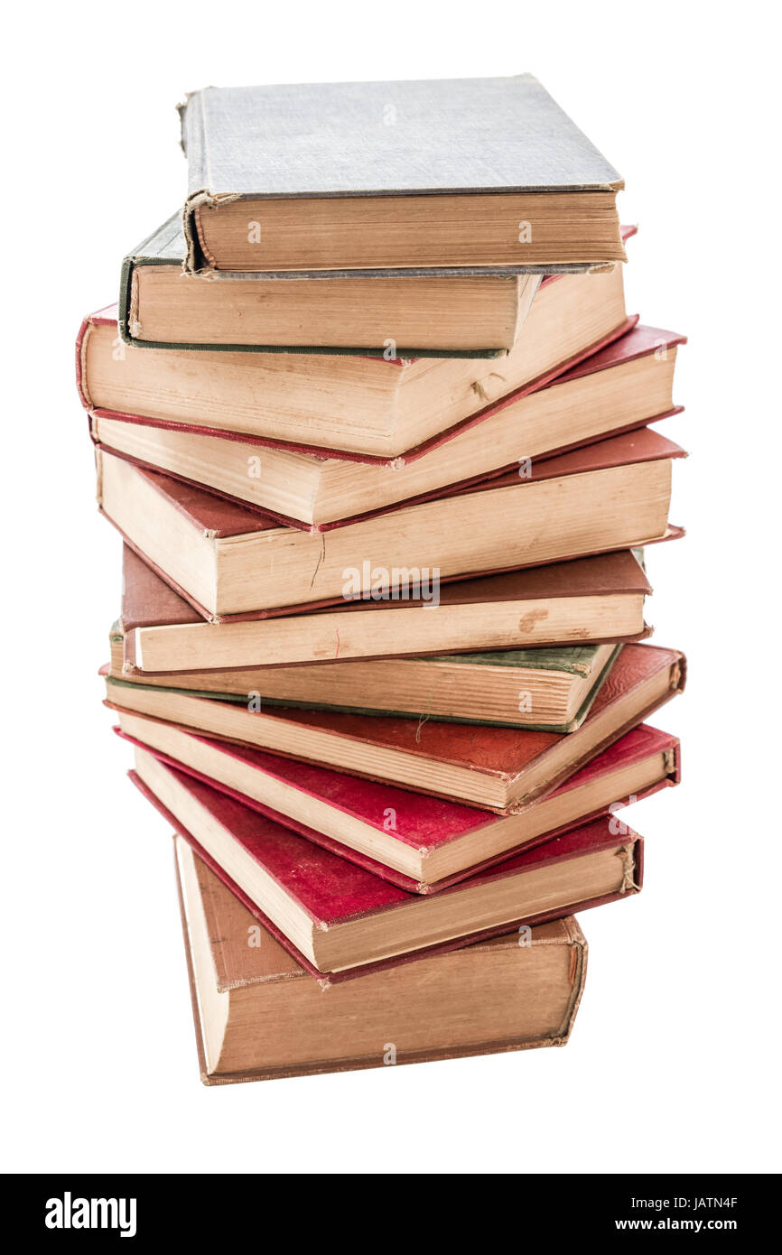 Pile of weathered old books isolated on white background Stock Photo ...