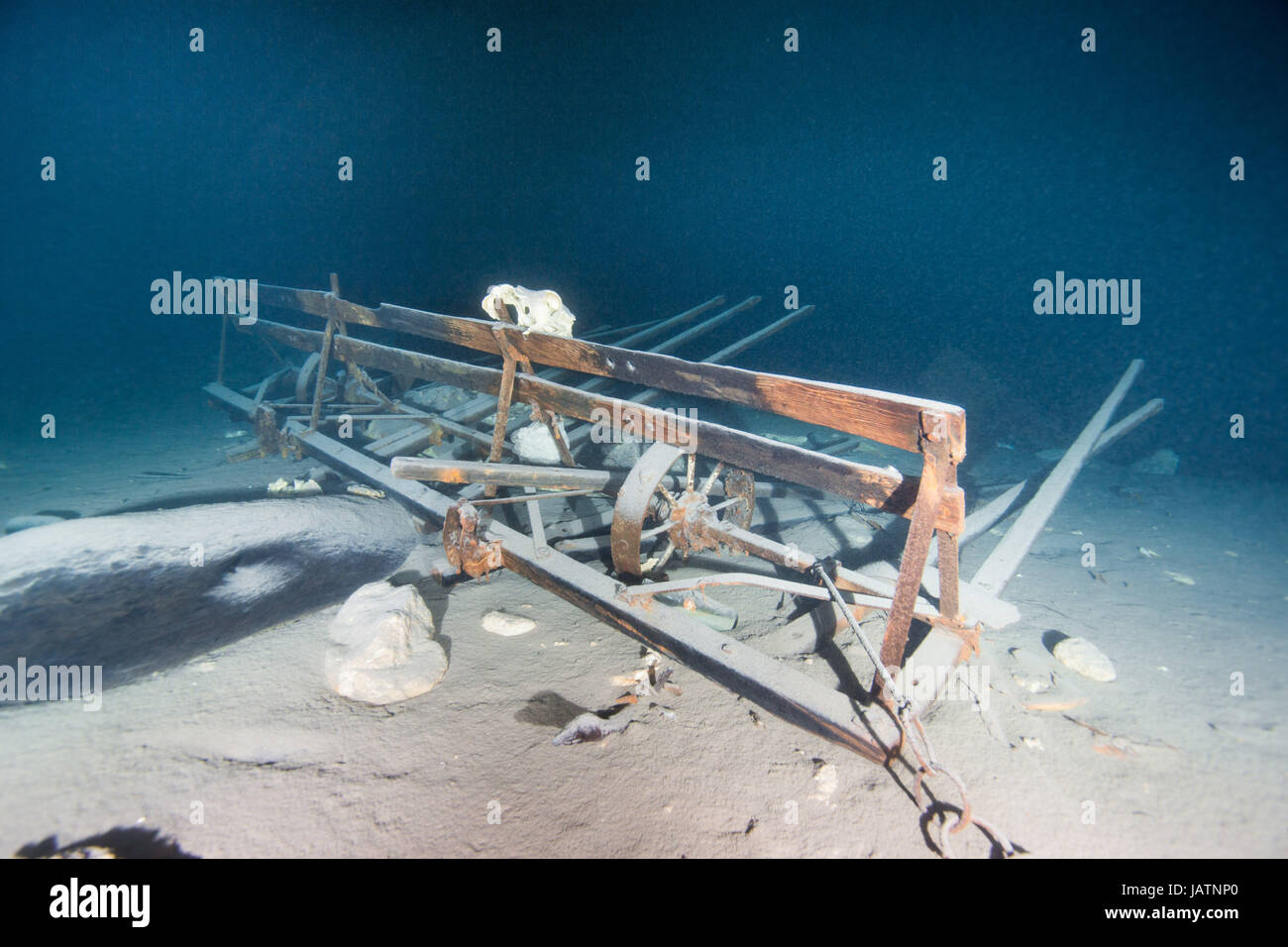 old plow underwater in sinkhole Stock Photo - Alamy