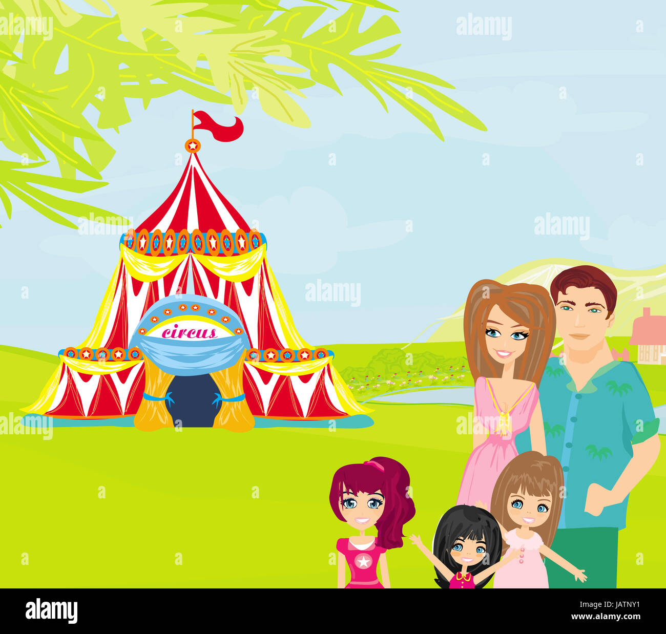 family goes to the circus Stock Photo - Alamy